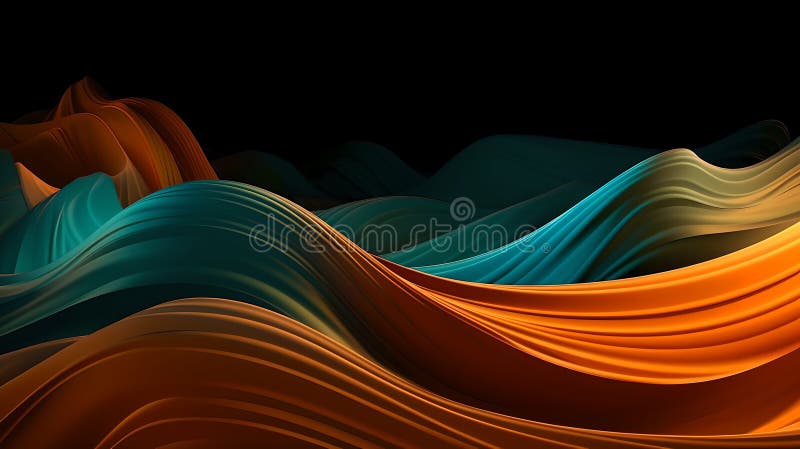 Multi Color Abstract Silk Waves Background Generative Art Stock ...