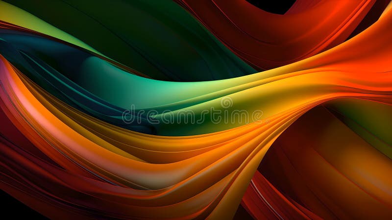 Multi Color Abstract Silk Waves Background Generative Art Stock ...