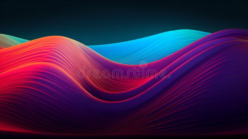 Multi Color Abstract Silk Waves Background Generative Art Stock ...