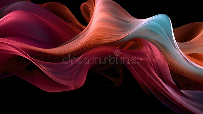 Multi Color Abstract Silk Waves Background Generative Art Stock ...
