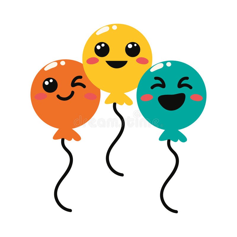 Multi Color Balloon Trio Icon Stock Vector - Illustration of event ...