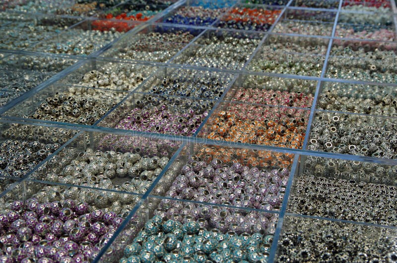 Multi Color Beads on Display Stock Image - Image of stall, fashion ...