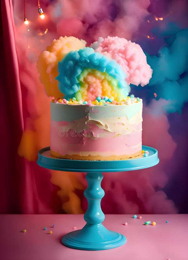 Multi Color Cake with Smoke Effect Stock Illustration - Illustration of ...