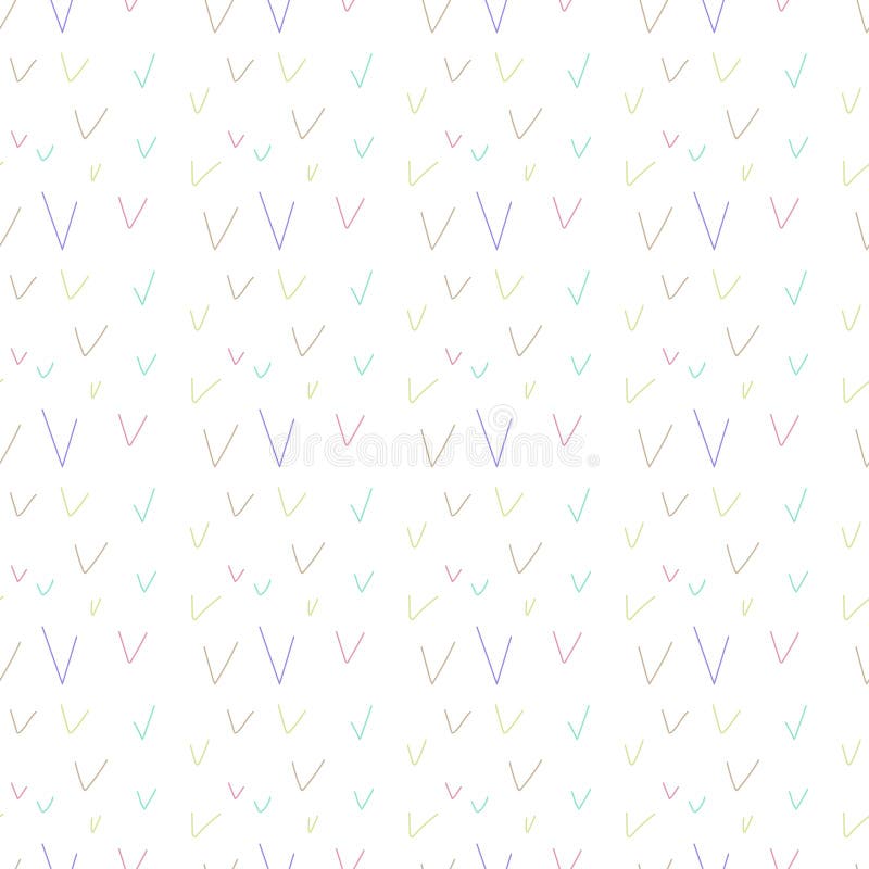 Multi Color Check Marks on a White Background. Simple Vector Seamless ...