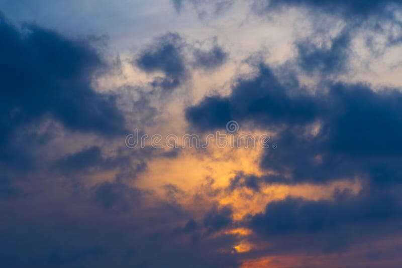 Multi Color of Cloud and Sky at Sunset Time Stock Photo - Image of gold ...