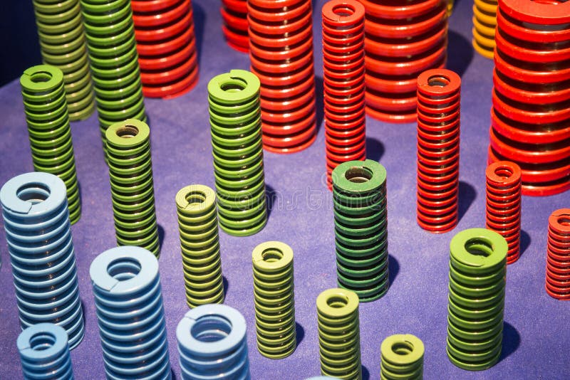 The Multi Color of Coil Spring on the Floor . Stock Photo - Image of ...