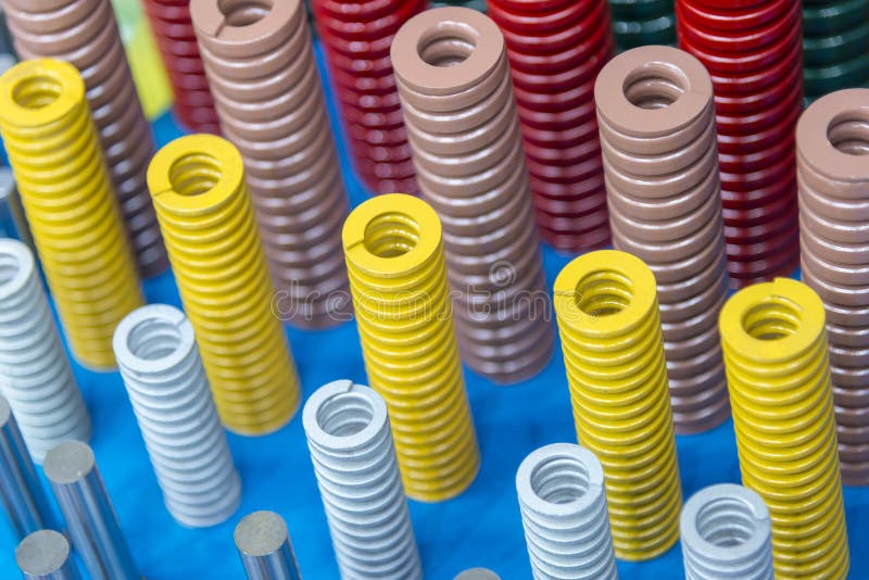 The Multi Color of Coil Spring on the Floor . Stock Photo - Image of ...