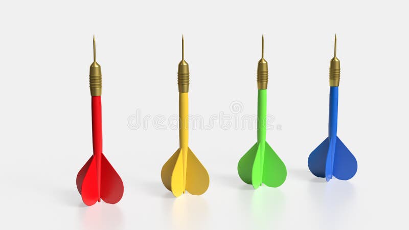 Dart on a White Background. 3D Illustration Stock Illustration ...