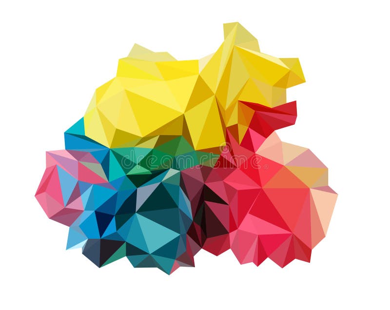 Multi Color Diamond Low Polygon Shape Background Vector Stock Vector ...