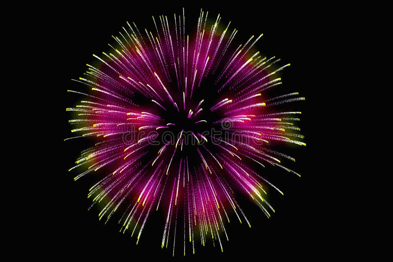 Multi-color Festive Fireworks Isolated on a Dark Background. 3D ...