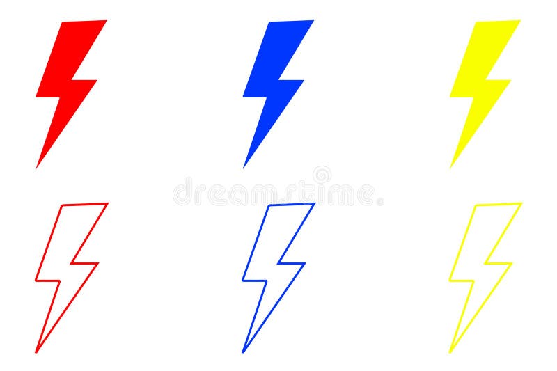 Multi Color Lightning Bolt Vector Icon Set Vector Stock Vector ...