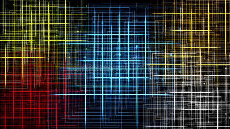 Multi Color Grid Lines Pattern Motion Graphics with Night Background ...