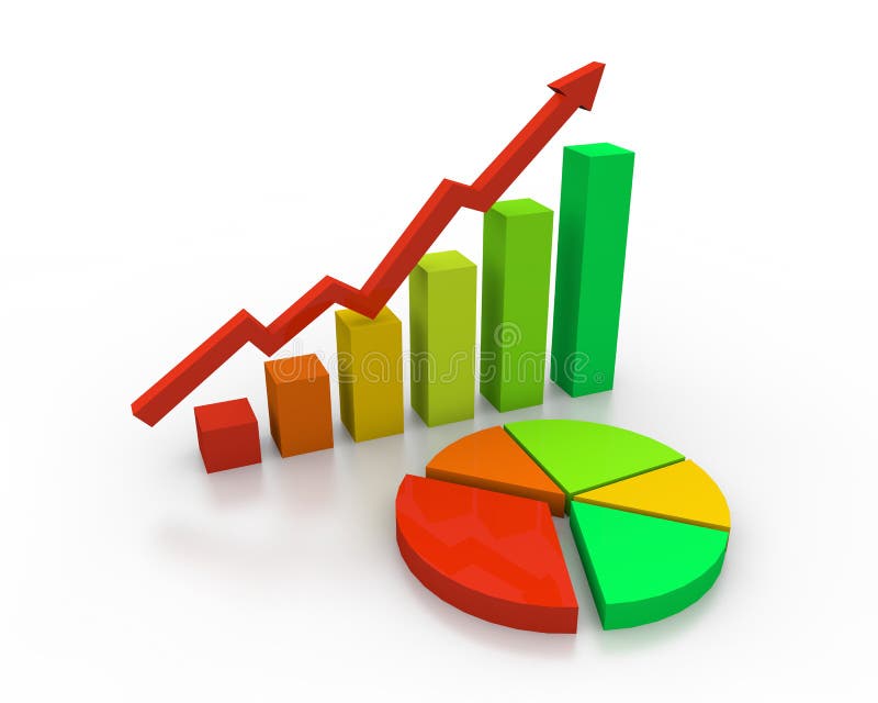 Multi color growing graph stock illustration. Illustration of ...
