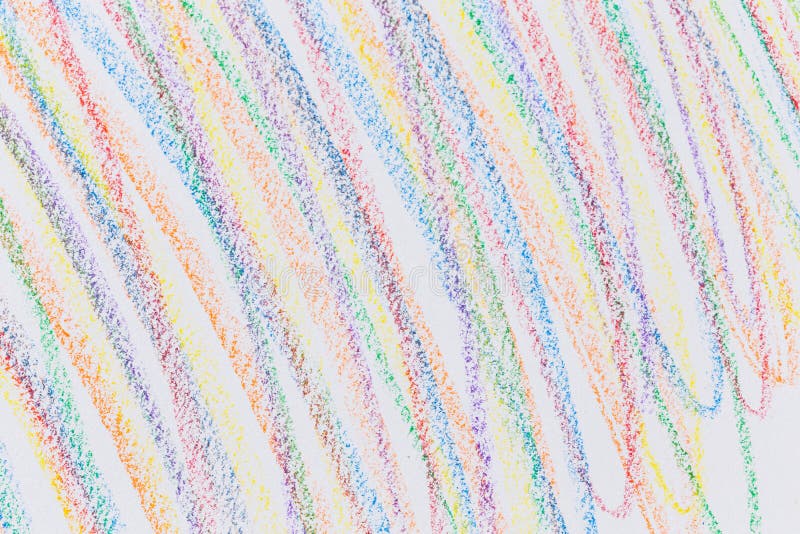 Multi Color Hand Crayon Drawing Stock Image - Image of color, pencil ...