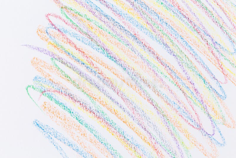 Multi Color Hand Crayon Drawing Stock Photo - Image of line, creative ...