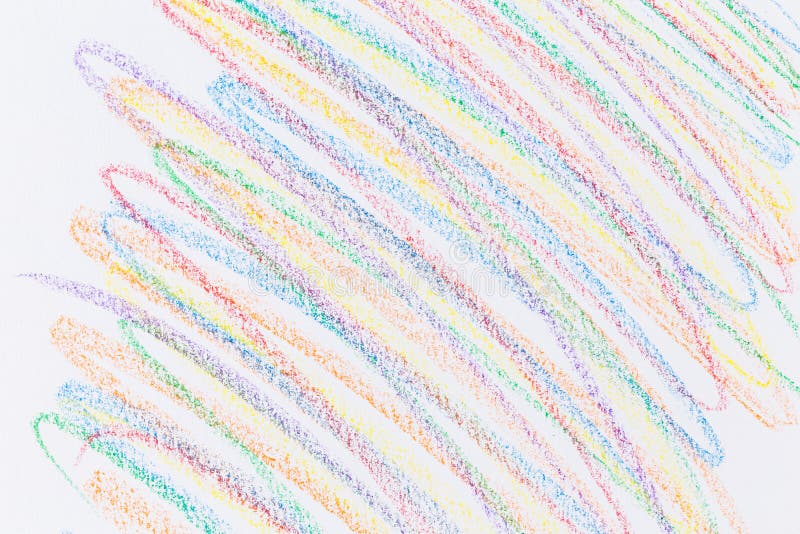 Multi Color Hand Crayon Drawing Stock Photo - Image of drawing, design ...