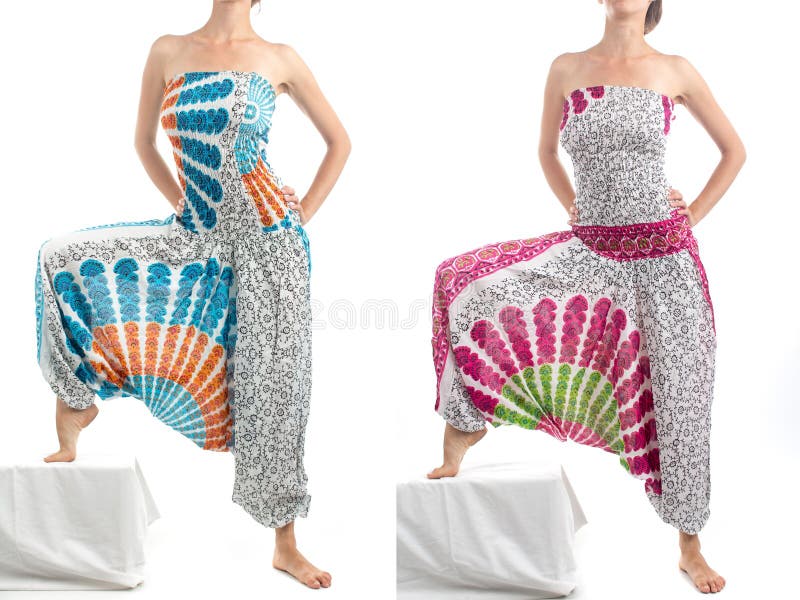 Multi-Color Harem Pants with Indian Pattern Stock Image - Image of ...