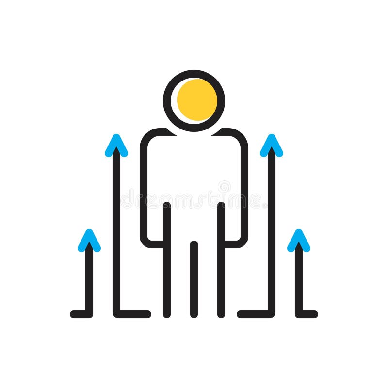 Multi Color Icon for Personal Development, Personal and Evolution Stock ...