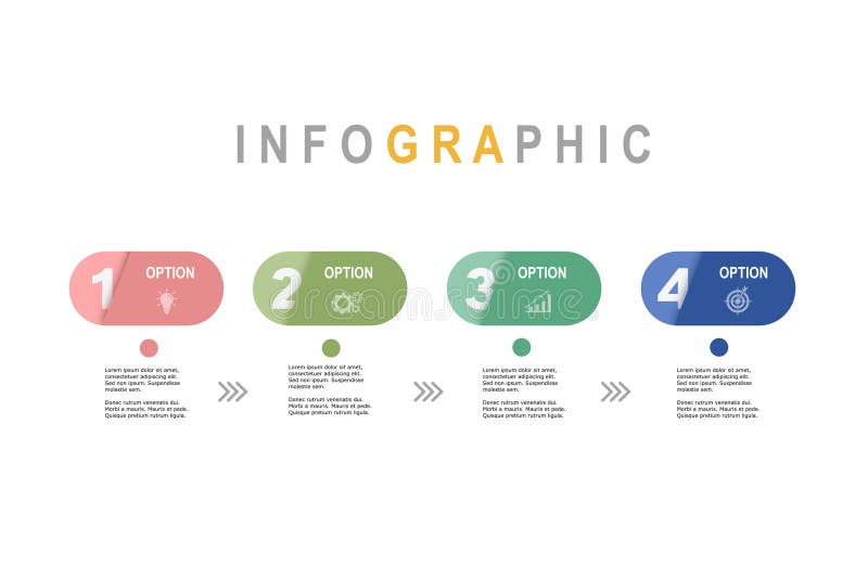 Multi Color Infographic Element Template, Business Concept with , 4 ...