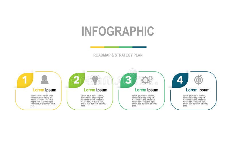 Infographic Element Template, Business Concept with , 4 Steps ...