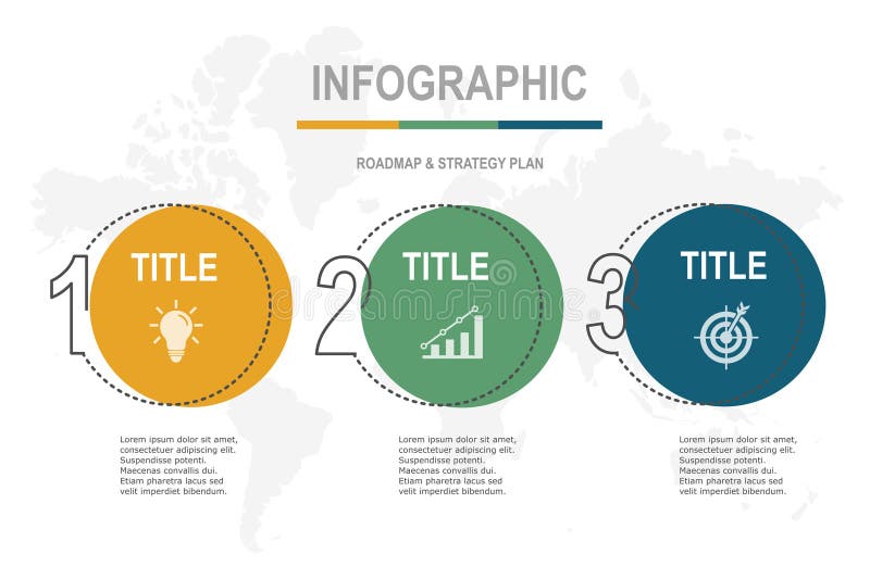 Infographic Elements Template, Business Concept with 6 Steps with World ...