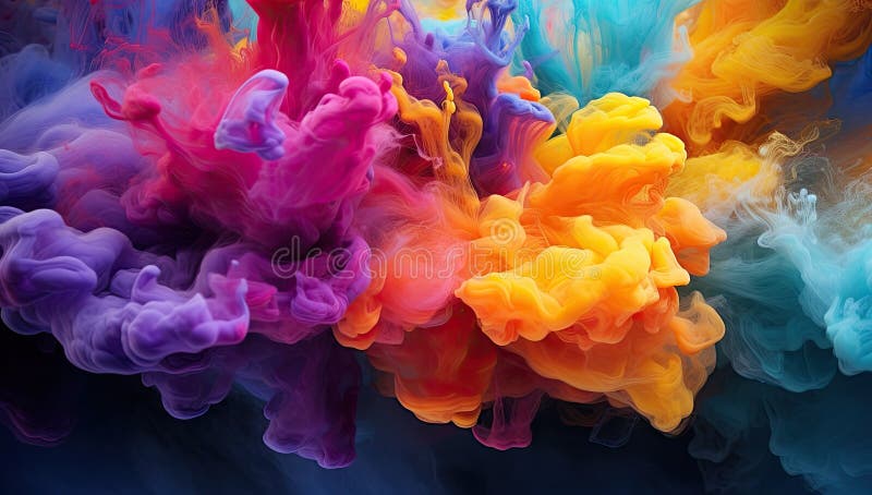 Multi color ink splashes stock illustration. Illustration of abstract ...