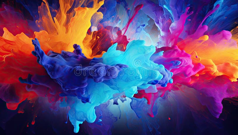 Multi color ink splashes stock image. Image of texture - 304130701