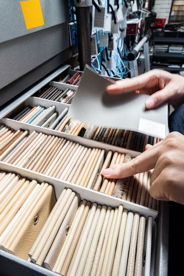 Multi-color Leather in Earth Tone Base in Sample Box with Finger Point ...