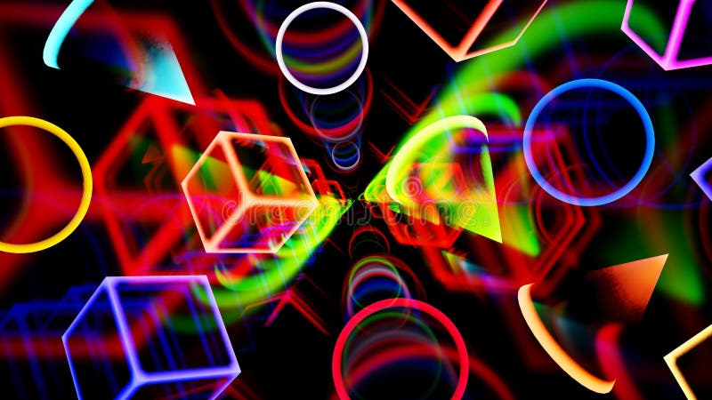 Multi Color Math Shapes Abstract Stock Illustration - Illustration of ...