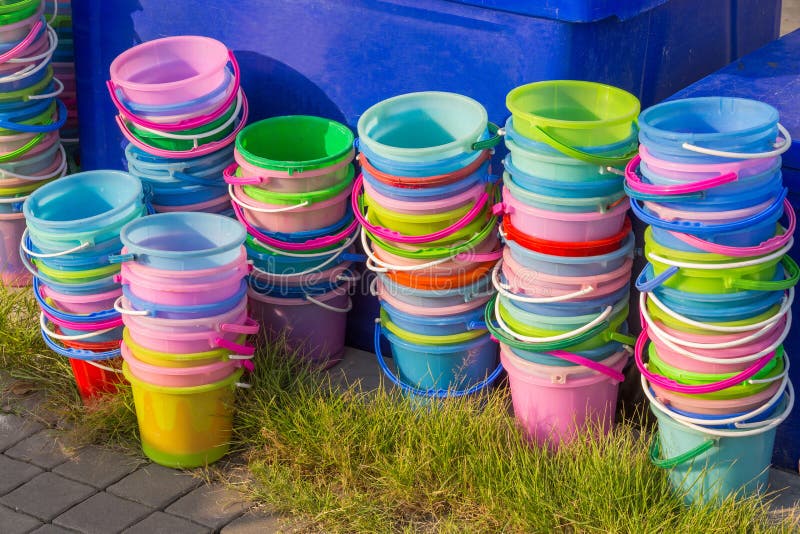 Buckets stock image. Image of carry, purple, color, shadow - 29896771