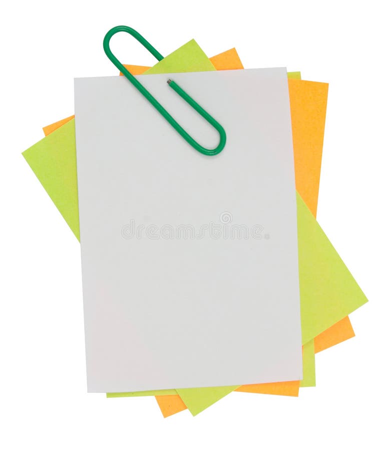 Multi Color Note With Yellow Paper Clip Stock Image - Image of remember ...