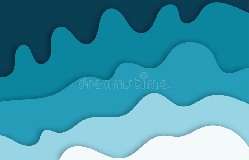Multi Color Paper Layers 3D Papercut on Blue Vector Background ...
