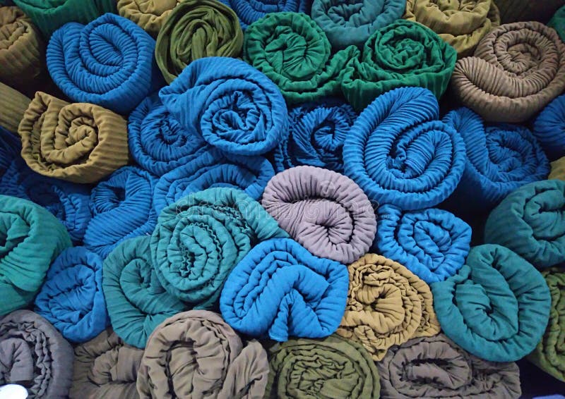 Multi Color Pile of Fabric Rolls Stock Photo - Image of fabric ...