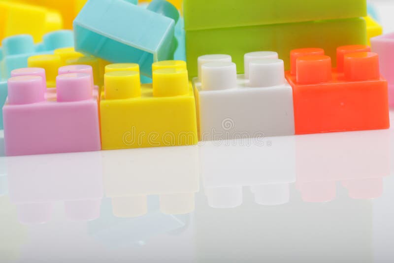 Multi Color Plastic Bricks Toys for Kids Stock Image - Image of brick ...
