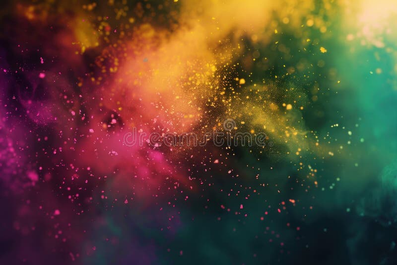 Multi Color Powder Explosion Isolated on Black Background. Stock ...