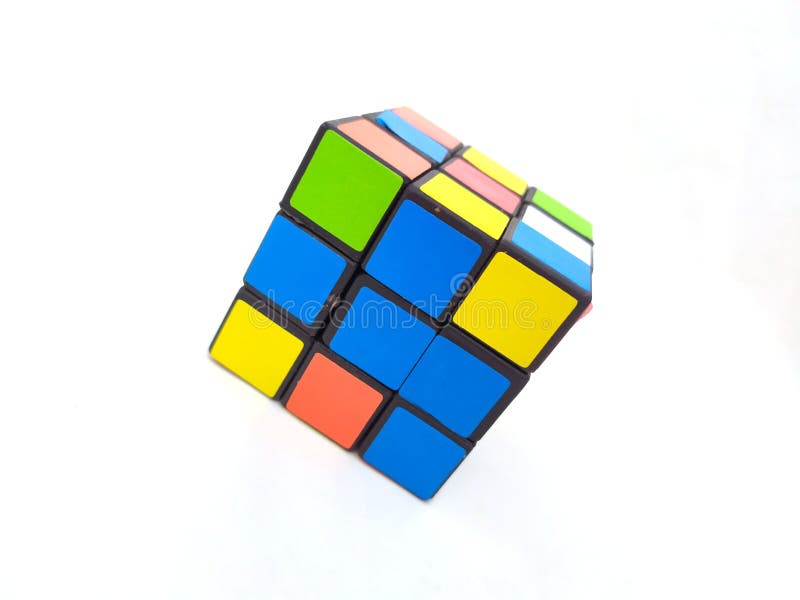 Multi Color Rubik`s Cube for Playing Isolated on a White Background ...