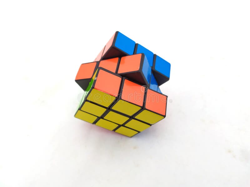 Multi Color Rubik`s Cube for Playing Isolated on a White Background ...