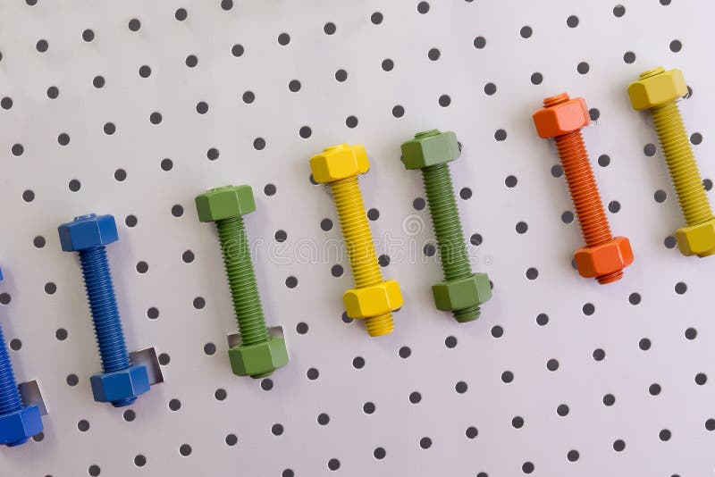 The Multi-color of Bolt and Nut Stock Photo - Image of repair, chrome ...