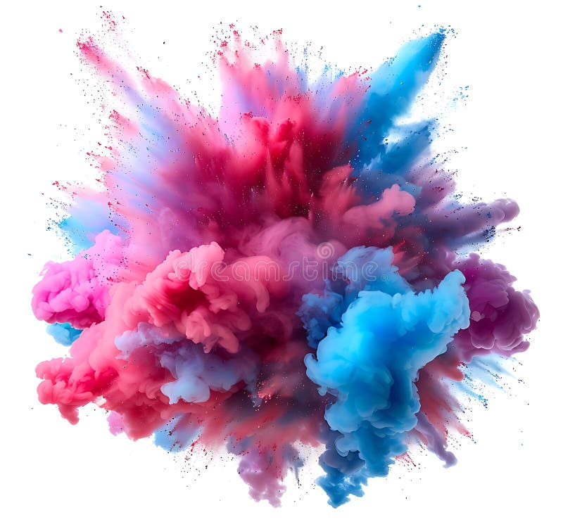 Multi Color Smoke Explosion on White Background Stock Image - Image of ...
