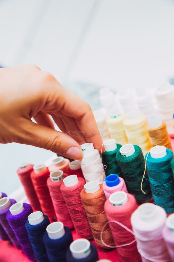 Multi Color Spools of Thread Needlework, Sewing, Tailoring and ...