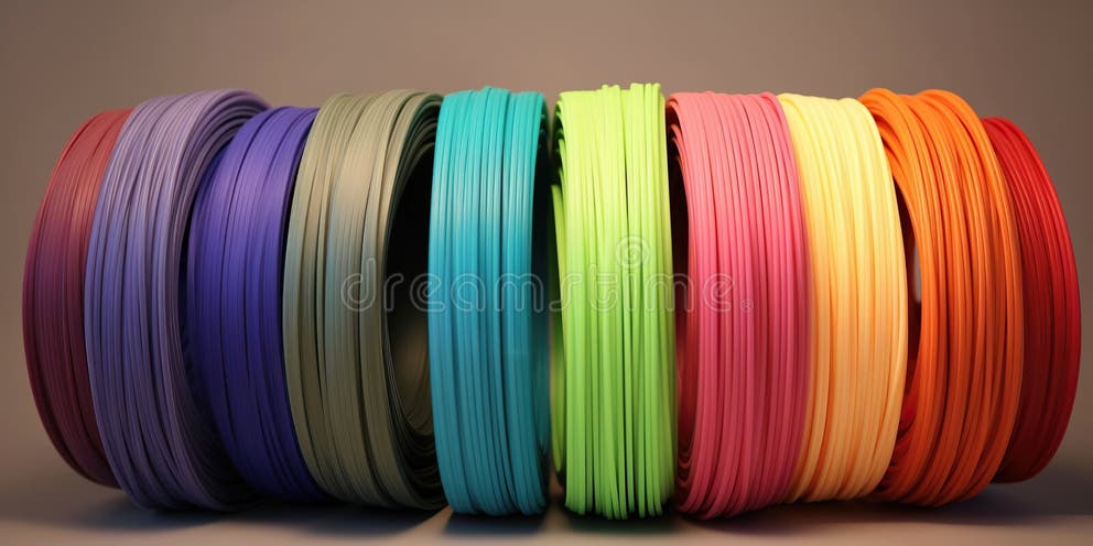 Multi-color Stack of Pla Filament for 3d Printing, Concept of Additive ...
