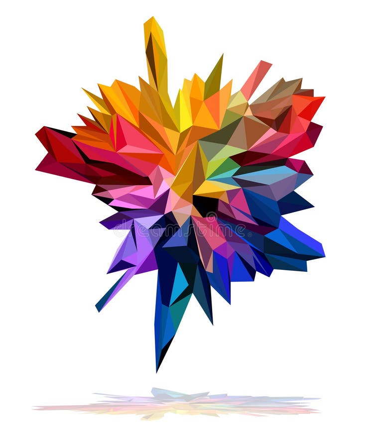 Multi Color Triangle Polygon Model Splash Design Stock Vector ...