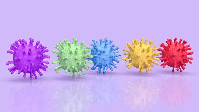 The Multi Color Virus for Sci or Medical Concept 3d Rendering Stock ...