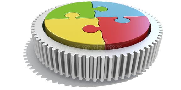 Multi Color Wheel Puzzle Isolated on White Background Stock ...