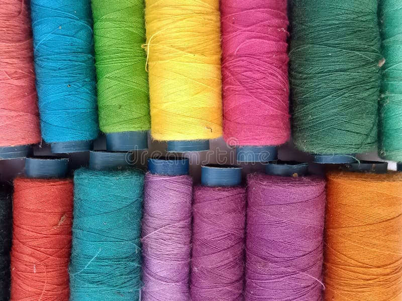 Multicolored Threads for Sewing Clothes Stock Photo - Image of knitting ...