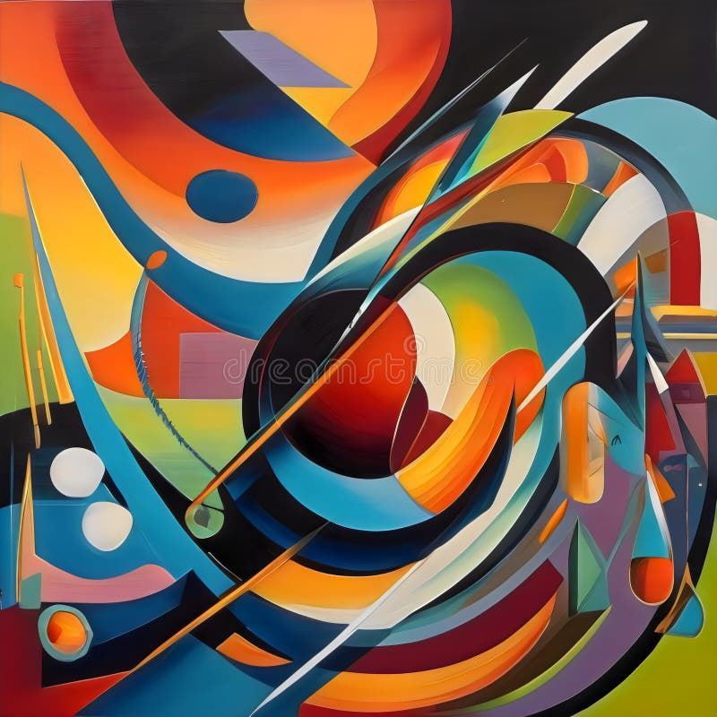 Multi-Colored Abstract Art Piece Stock Illustration - Illustration of ...