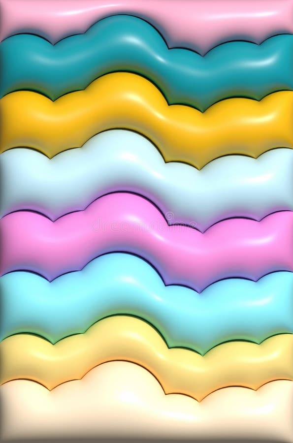 Multi-colored Abstract Background of Curved Shapes, Smooth Texture with ...