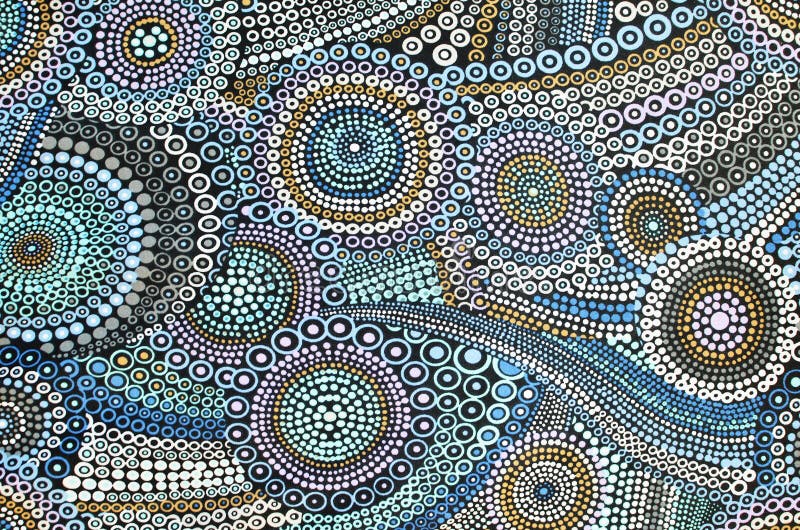 Multi-colored Abstract Circles from Points on Fabric Stock Image ...