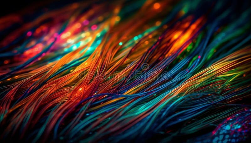Multi Colored Abstract Computer Network Connects Global Communications ...