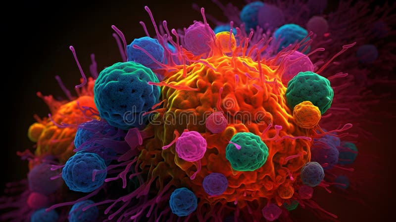 Multi-colored Abstract Figures Resembling Virus Molecules. Stock ...
